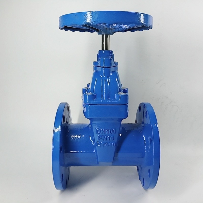 OEM Ductile Iron Ggg50 Pn16 Sluice Flanged Handwheel Operated Resilient ...