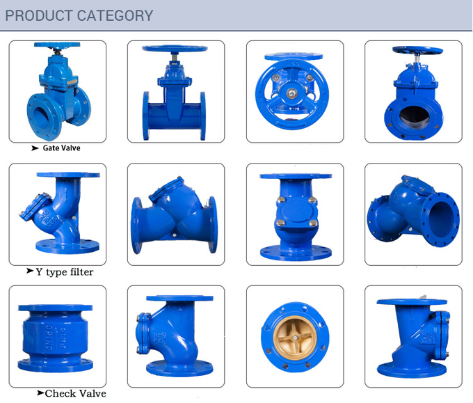 DN 300 Ductile Iron QT450 Rubber Wedge Gate Valve Gear Operated P16 DIN ...